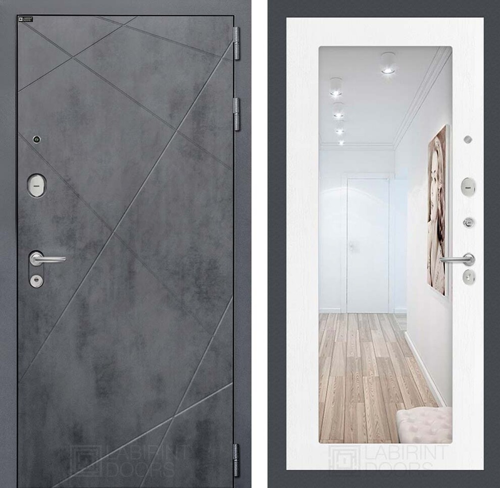 Входная дверь LOFT с Зеркалом 18 - Белое дерево, купить за 34 105 р с ...